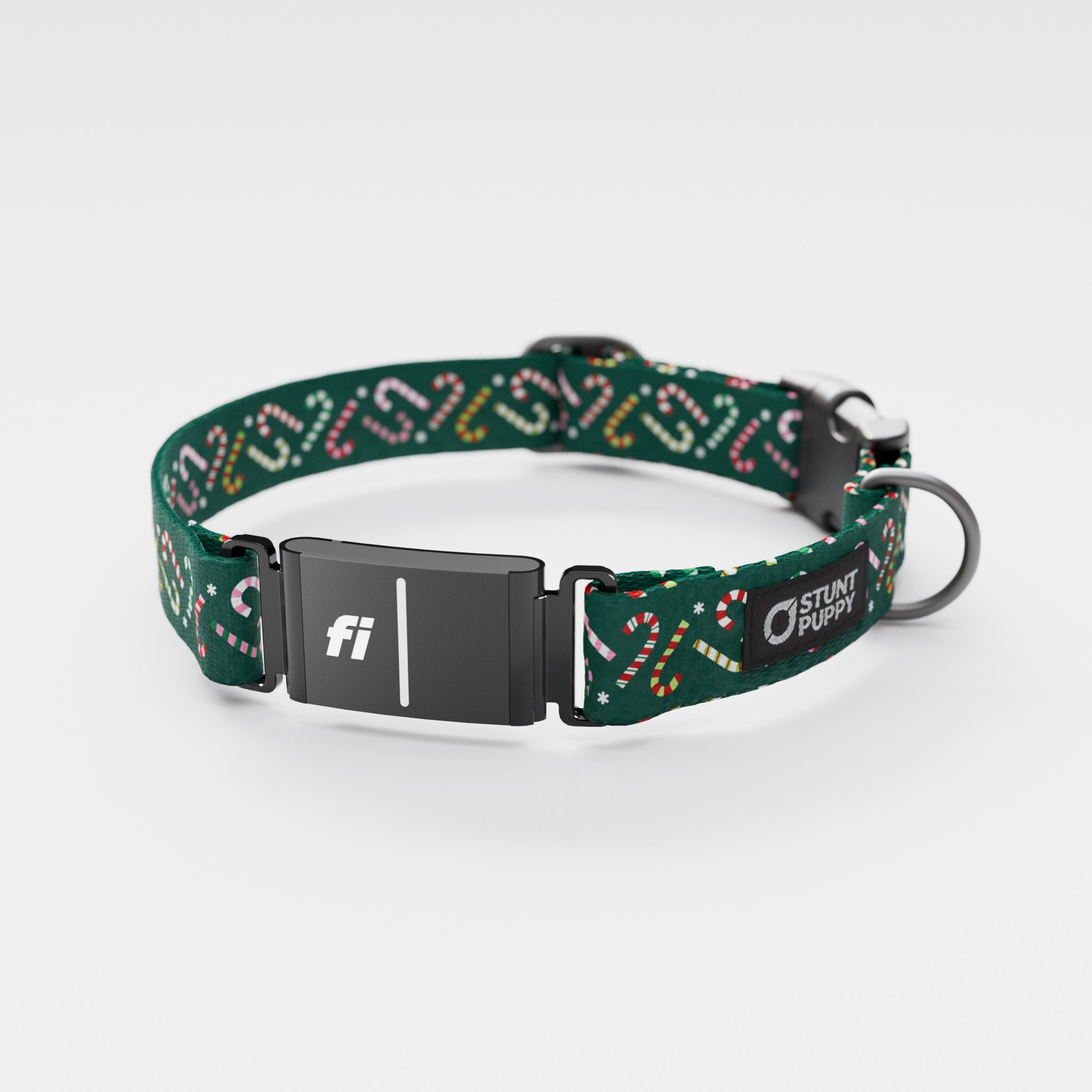 Fi Compatible Candy Canes Green | Dog Collar – Stunt Puppy