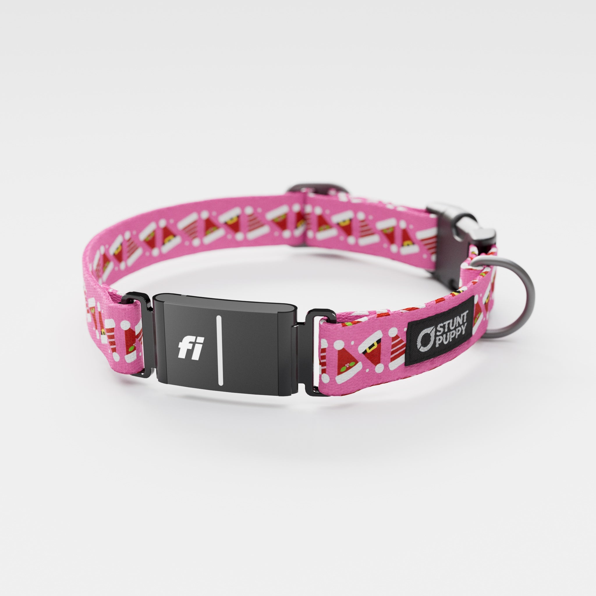 Fi GPS unit with Santa Hats Pink Pattern Collar | Dog Collar – Stunt Puppy