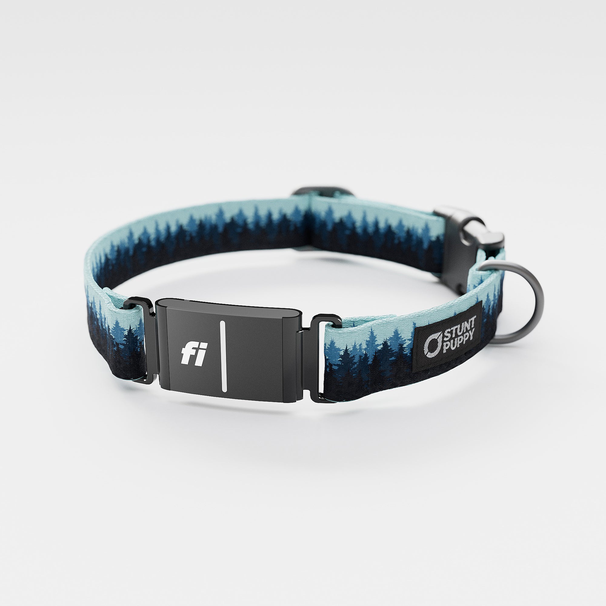 Fi Compatible Pines Blue Pattern Collar | Dog Collar – Stunt Puppy
