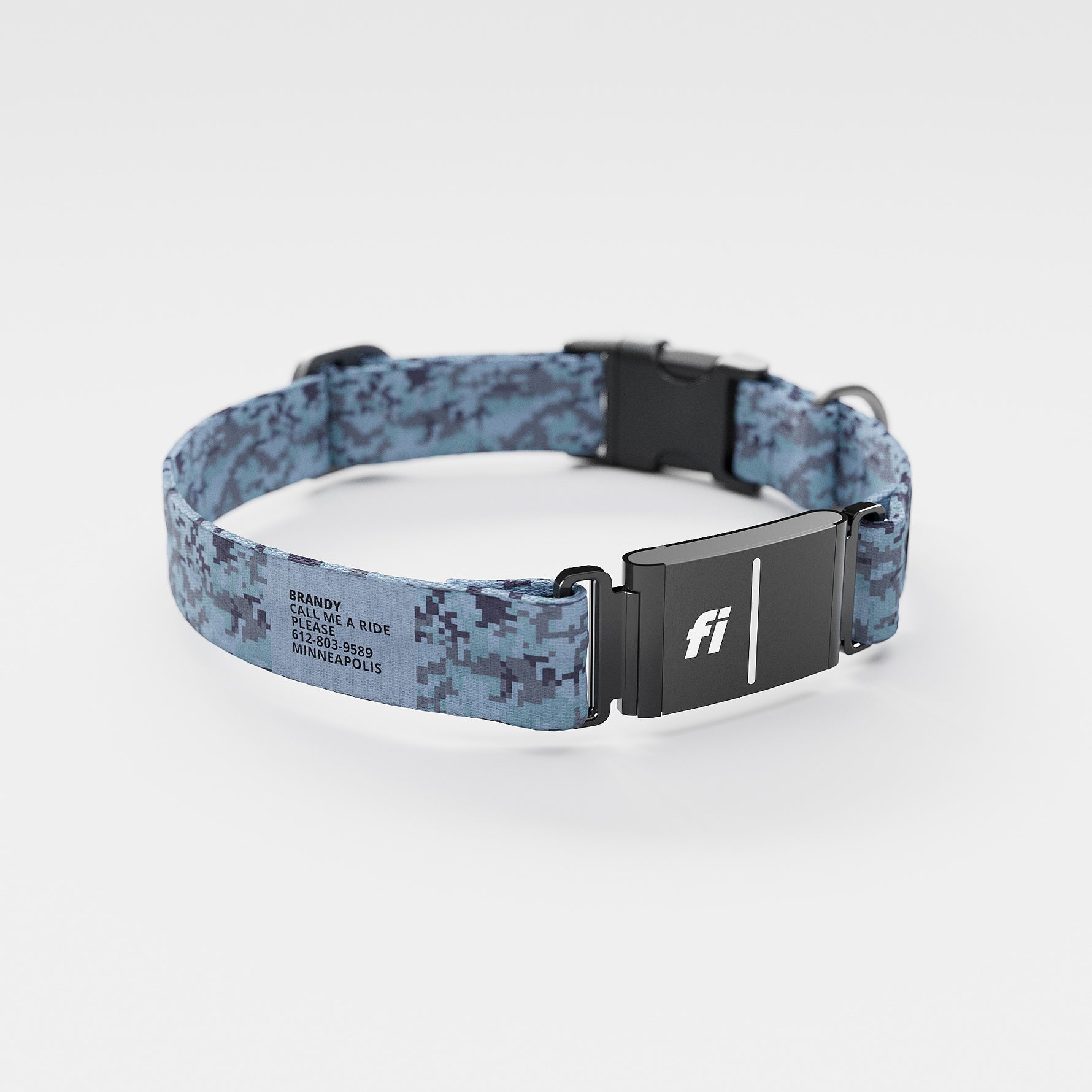 Fi Compatible Camo Blue l Pattern Collar | Dog Collar – Stunt Puppy