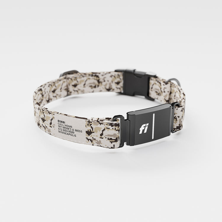 Fi Compatible Camo Desert Sand l Pattern Collar | Dog Collar – Stunt Puppy