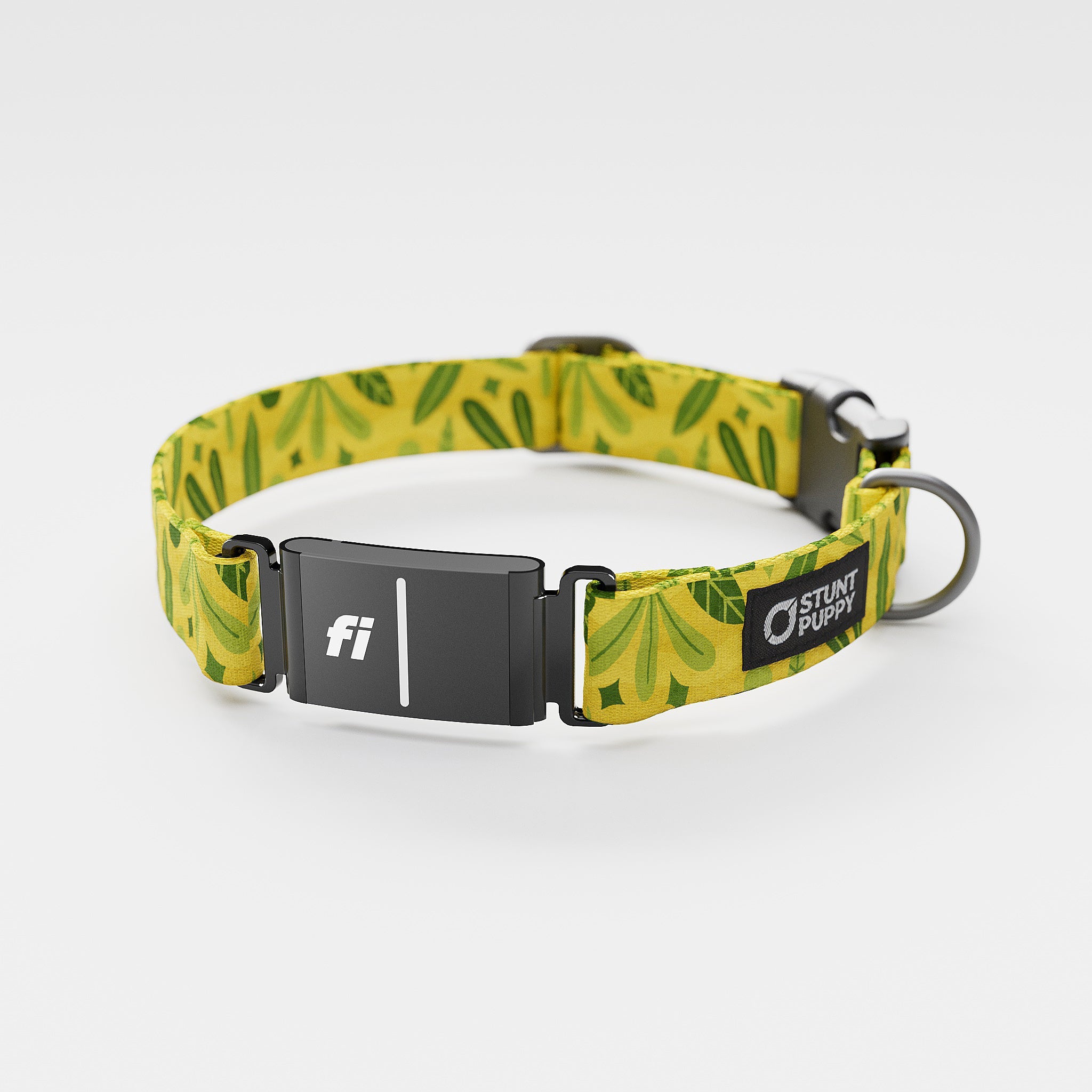 Fi GPS unit with Leaves Summer Pattern Collar | Dog Collar – Stunt Puppy