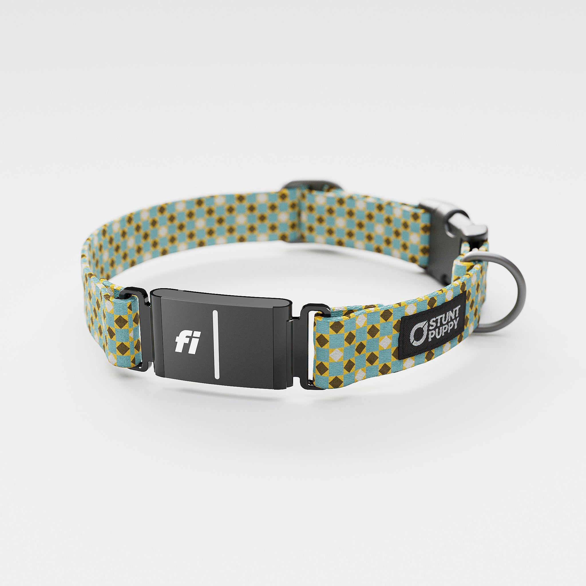 Fi GPS unit with Mod Tie Light Blue Pattern Collar | Dog Collar – Stunt ...