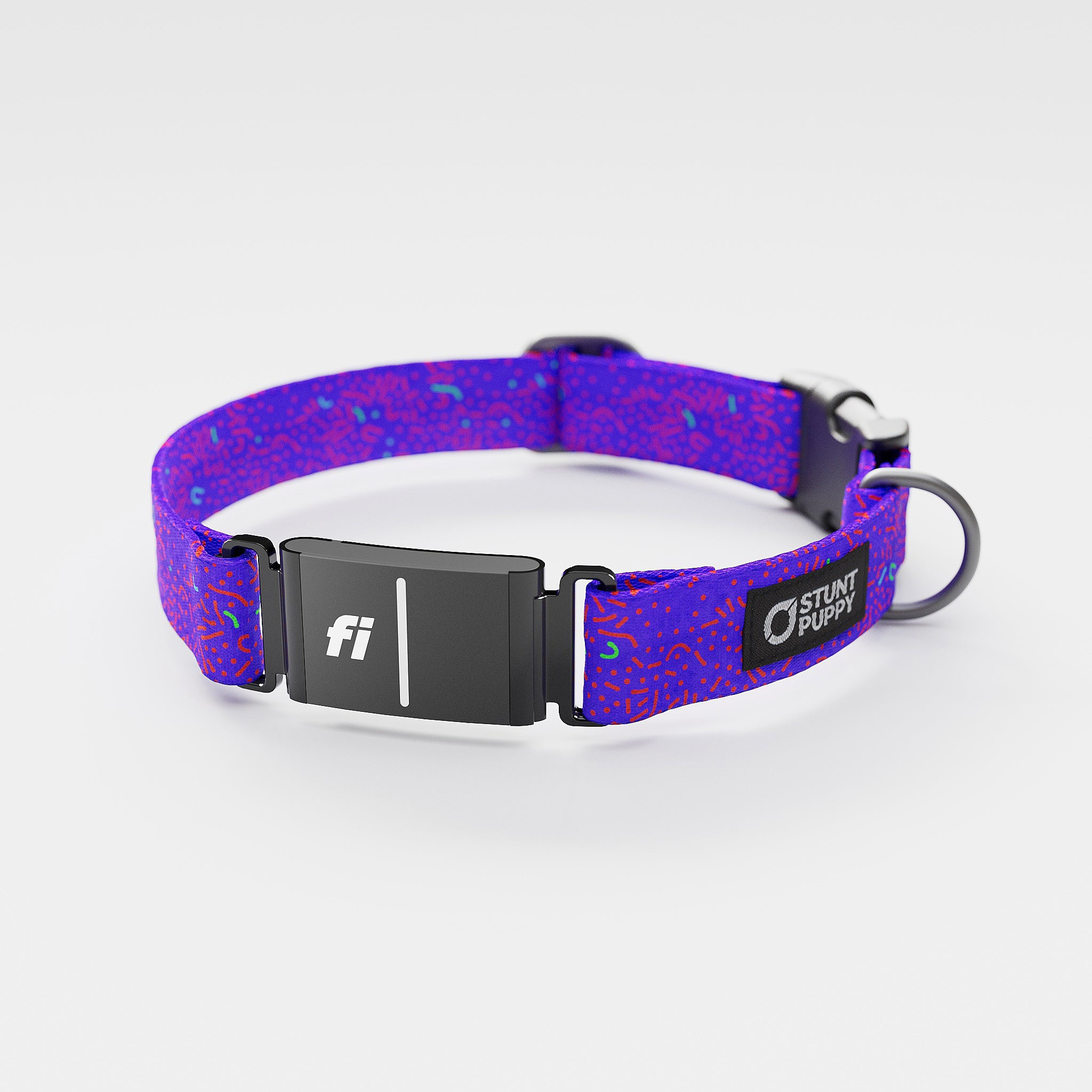 Fi GPS unit with Petri Cerulean Pattern Collar | Dog Collar – Stunt Puppy